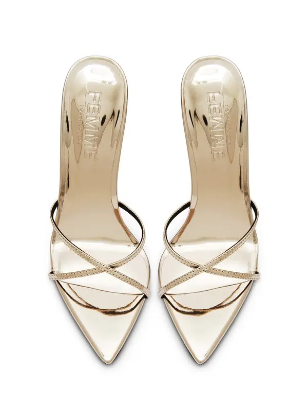 Femme La Donatella Mule Stiletto Heel - Gold