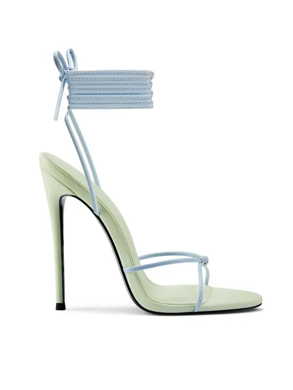 Femme La Athens Lace Up Stiletto Sandals - Blue