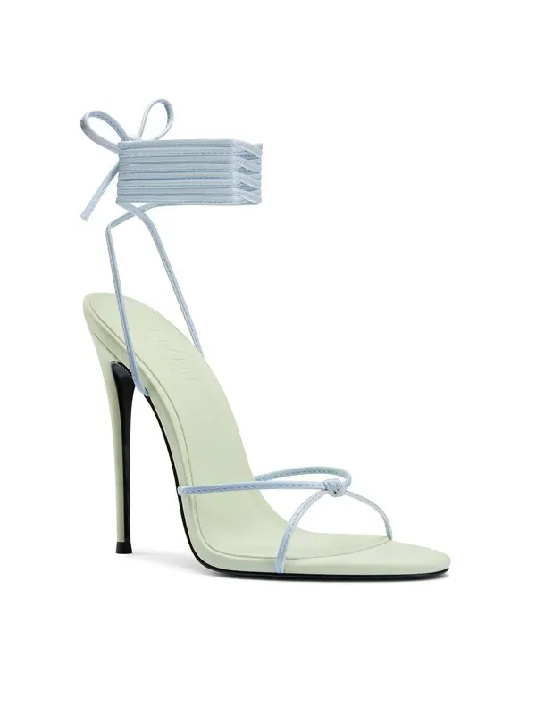 Femme La Athens Lace Up Stiletto Sandals - Blue