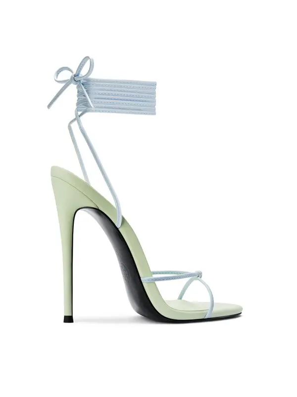 Femme La Athens Lace Up Stiletto Sandals - Blue