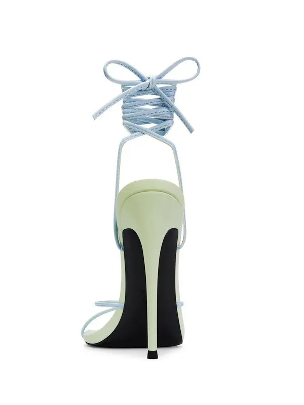 Femme La Athens Lace Up Stiletto Sandals - Blue