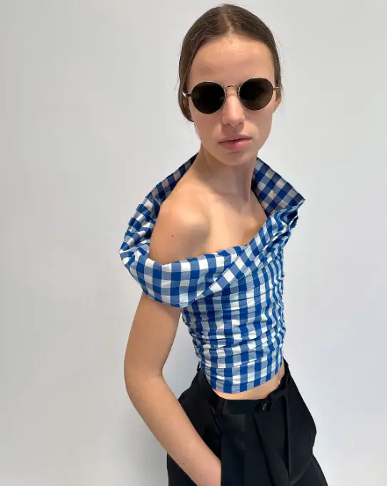Celine Checked Top