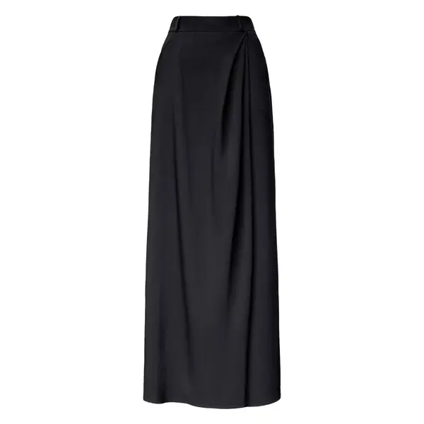 JANA COSHÈ Wide Leg Cotton Trousers With Elegant Skirt Effect - Black