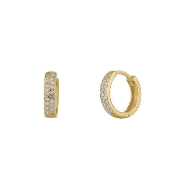 SPERO LONDON Fine Diamond Pave Hoop Earring In 14ct - Gold