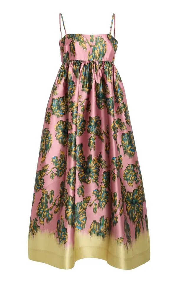ALEMAIS Faye Printed Satin Midi Dress - Multi