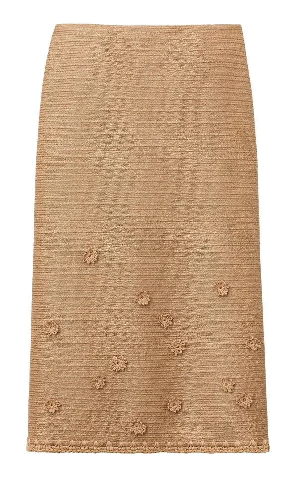 Lafayette 148 New York Embellished Straight Midi Skirt - Neutral
