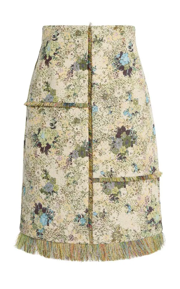 ALEMAIS Whitney Knit Midi Skirt With Fringe Detail