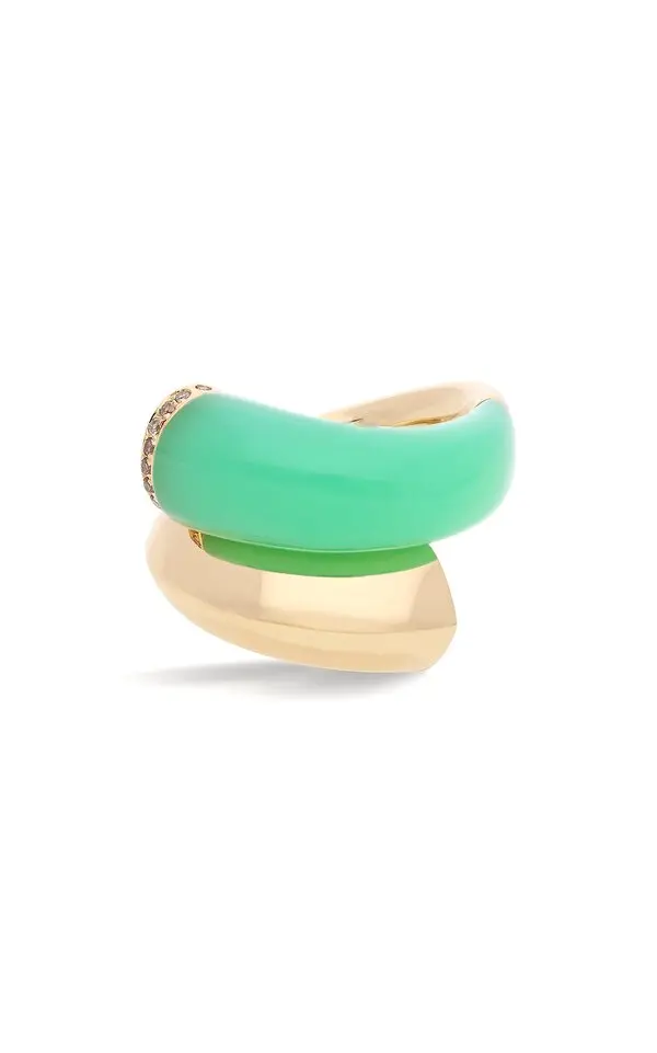 TABAYER 18k Yellow Gold Oera Stone Ring - Green