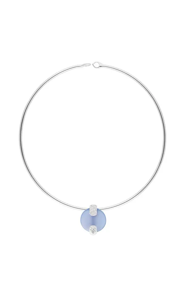 TABAYER 18k White Gold Signet Choker