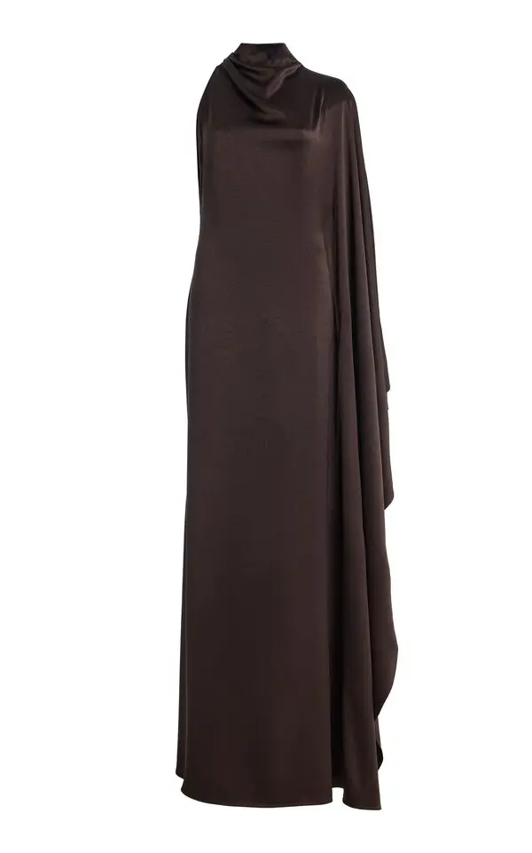 DE LA VALI Odaluna Crepe De Chine Maxi Dress