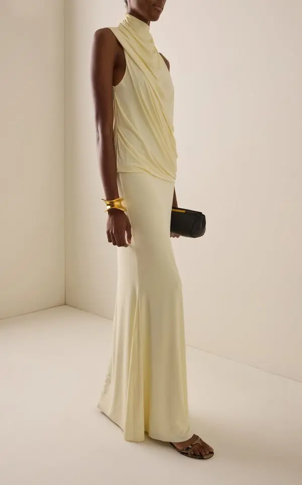 DE LA VALI Lurna Ruched Maxi Dress