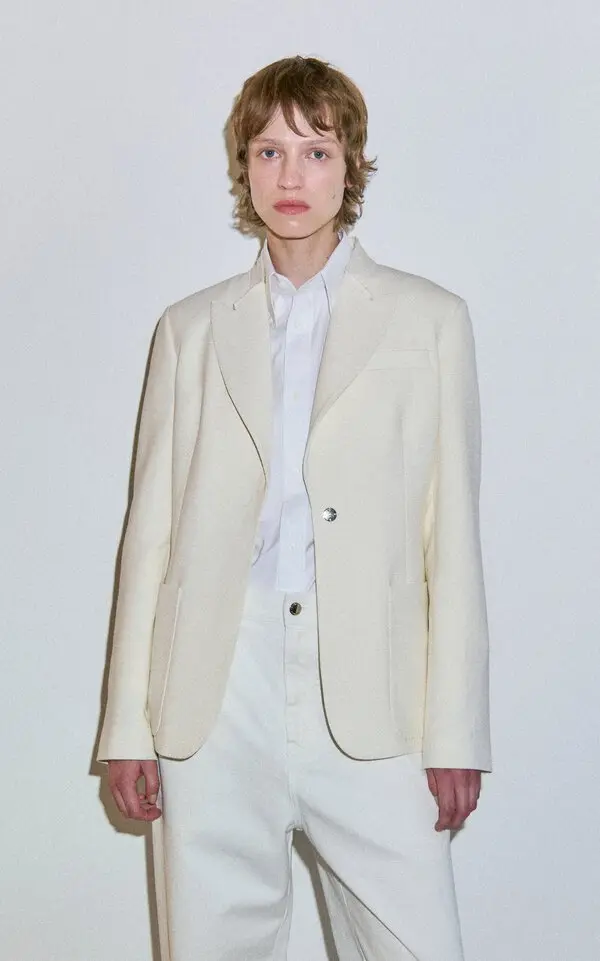 DARKPARK Brooke Wool Blazer Jacket - White