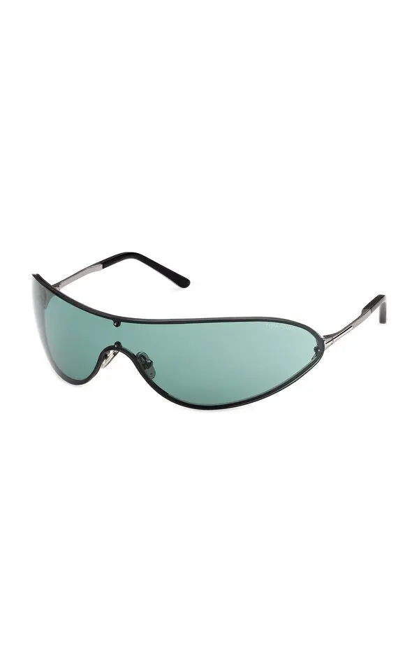 TOM FORD Brady Mask-frame Metal Sunglasses - Grey