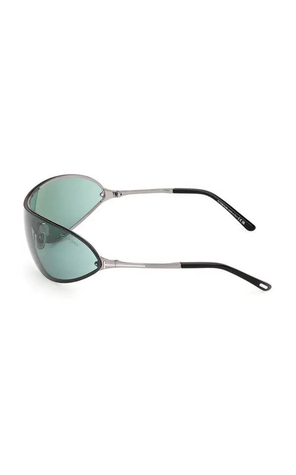 TOM FORD Brady Mask-frame Metal Sunglasses - Grey