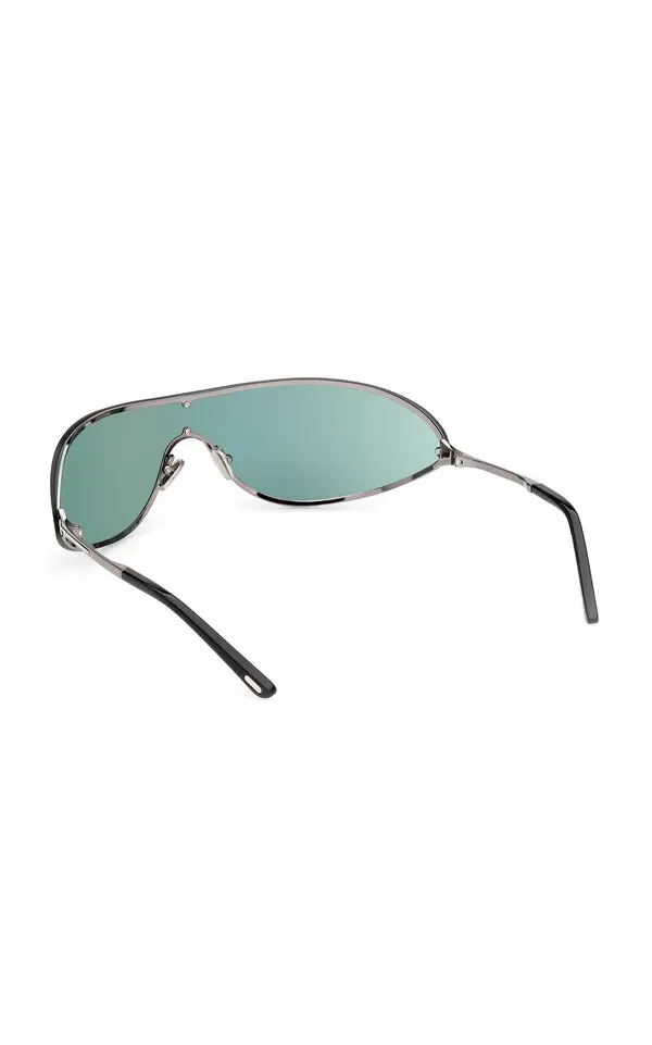 TOM FORD Brady Mask-frame Metal Sunglasses - Grey