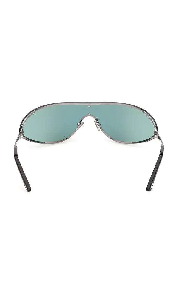 TOM FORD Brady Mask-frame Metal Sunglasses - Grey