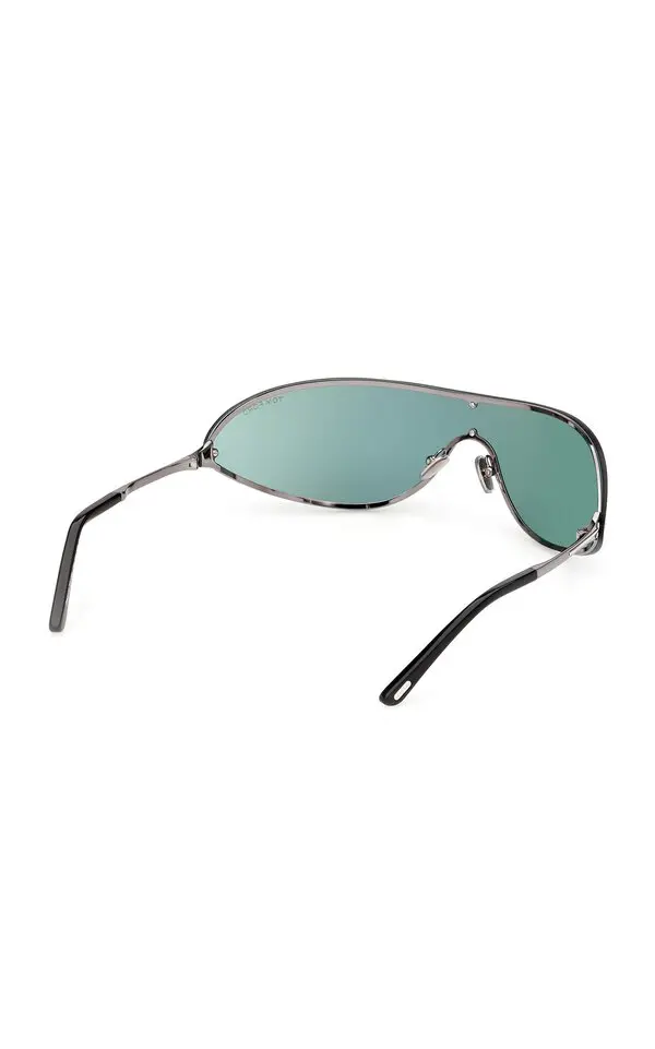 TOM FORD Brady Mask-frame Metal Sunglasses - Grey
