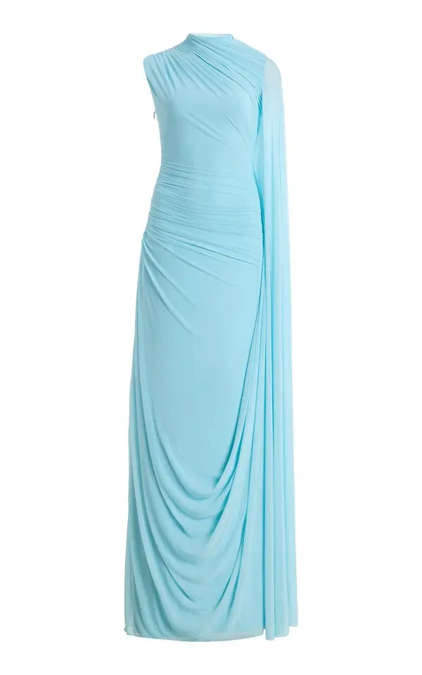DEME Exclusive Maple Draped Chiffon Maxi Dress