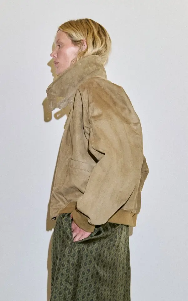 DARKPARK Estelle Suede Bomber Jacket