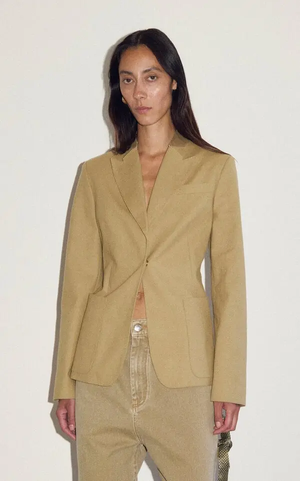 DARKPARK Brooke Cotton Blazer - Brown