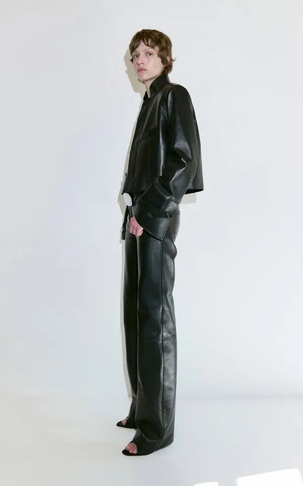 DARKPARK Ariana Low-rise Flared Leather Pants - Black