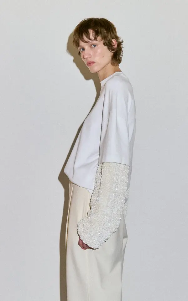 DARKPARK Troy Double-sleeve Cotton Paillettes T-shirt