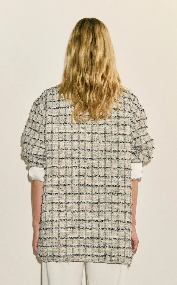 DARKPARK Keira Cotton-blend Tweed Multi Pocket Shirt