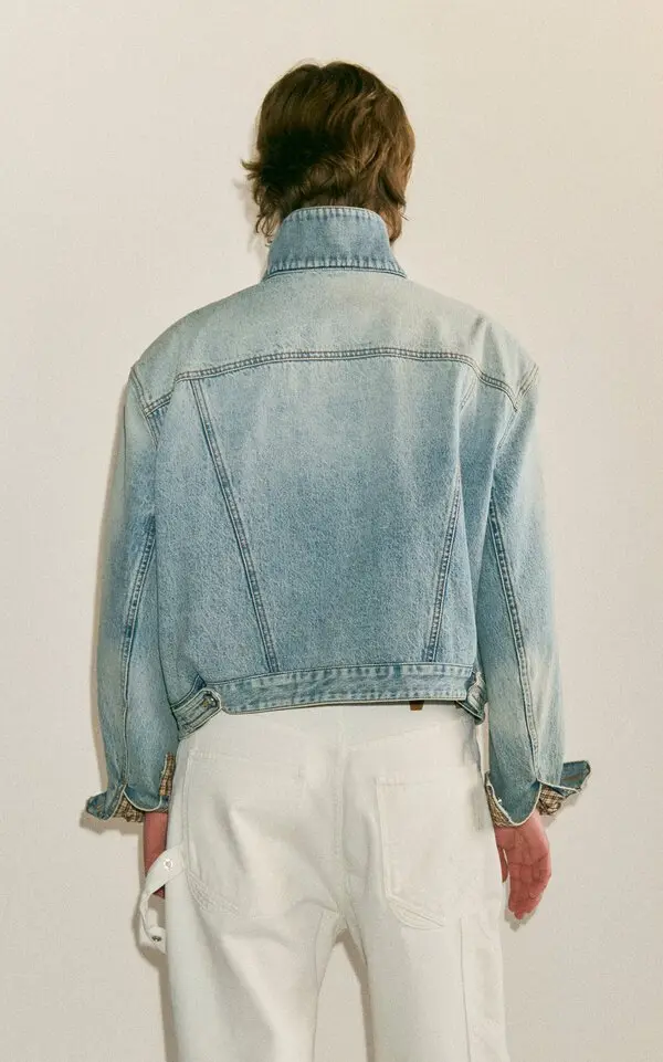 DARKPARK Ana Checked Collar Denim Jacket