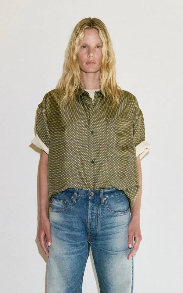 DARKPARK Karl Silk Printed Shirt - Brown