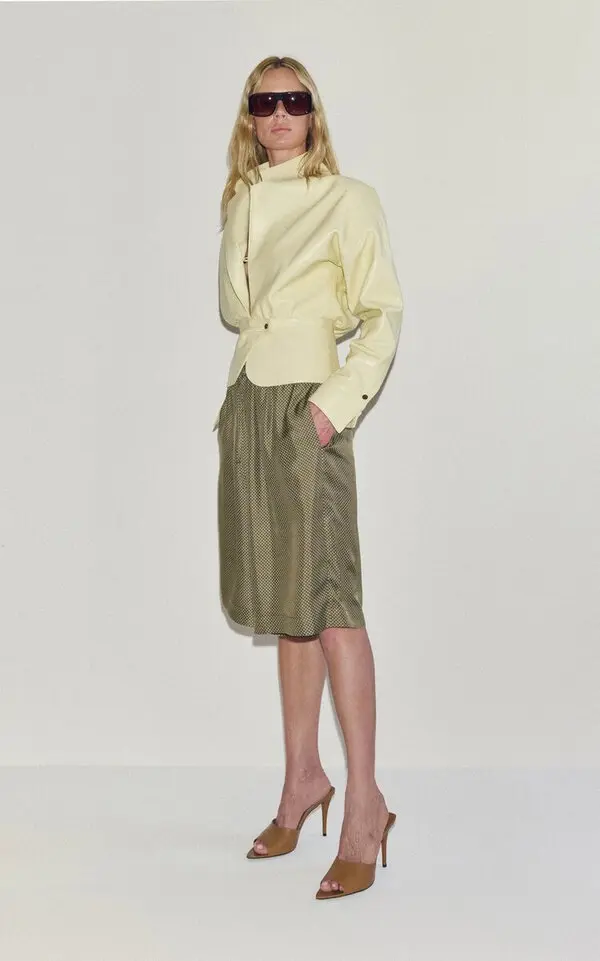 DARKPARK Sissy Leather Peplum Jacket - Yellow