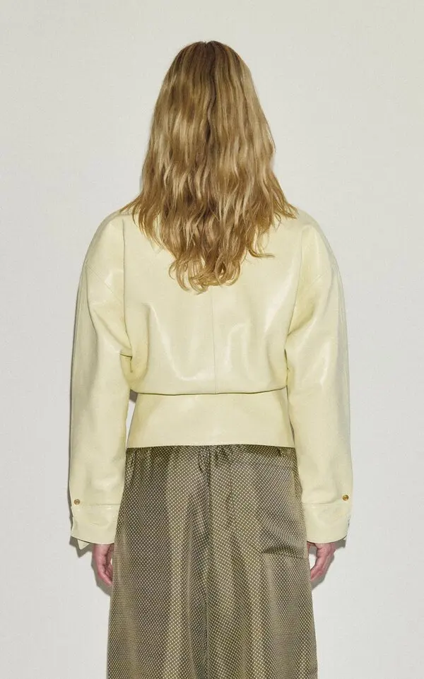 DARKPARK Sissy Leather Peplum Jacket - Yellow