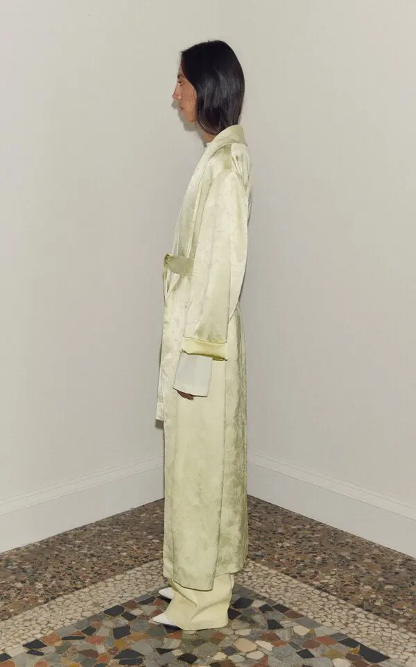 DARKPARK Jade Jacquard Long Coat - Yellow
