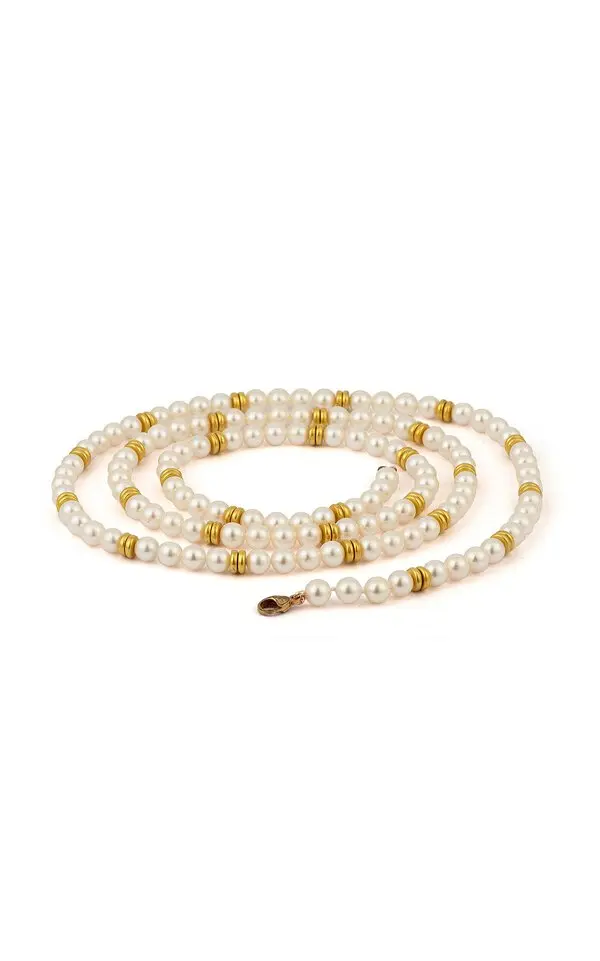 SYLVA & CIE 18k Yellow Gold Athena Pearl Necklace - White