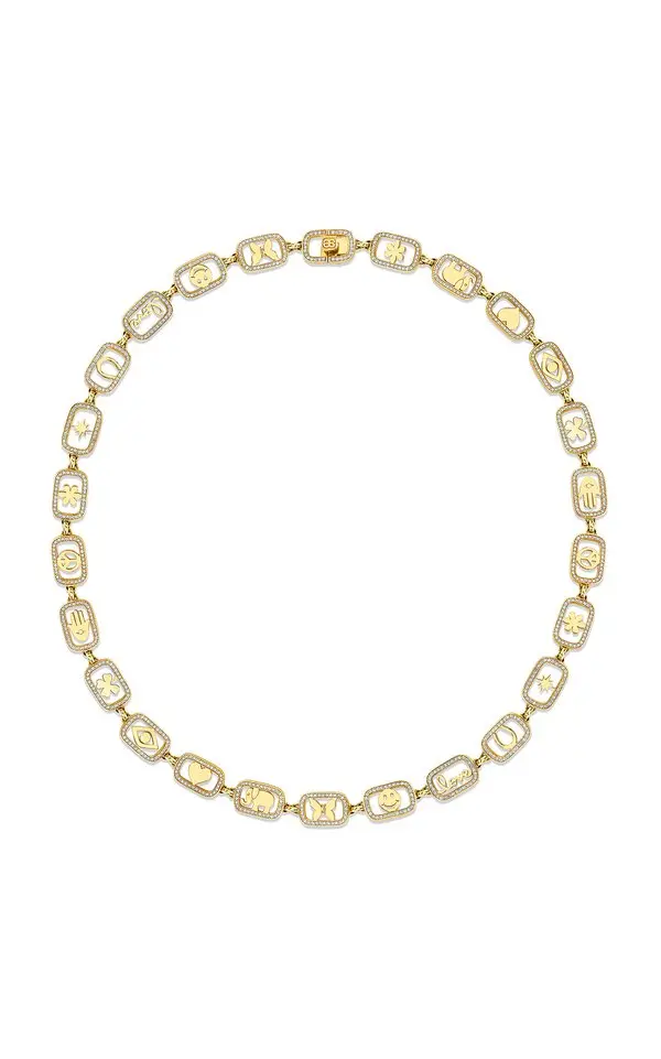 SYDNEY EVAN 14k Yellow 25th Anniversary Open Icon Eternity Necklace - Gold