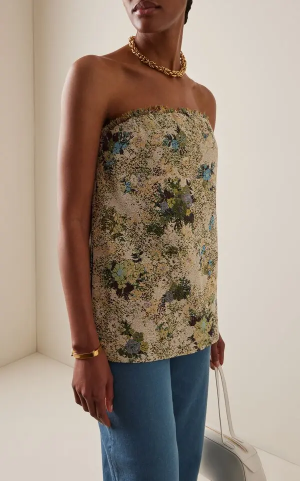 ALEMAIS Whitney Backless Jacquard Top