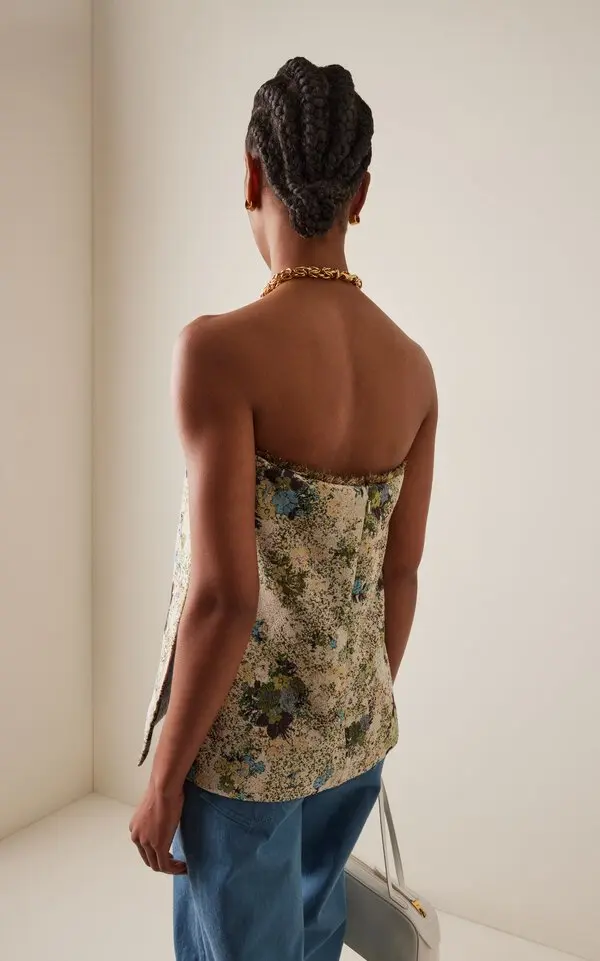 ALEMAIS Whitney Backless Jacquard Top