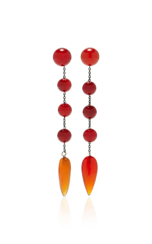 SOPHIE BUHAI Small Phoenician Carnelian Earrings - Red