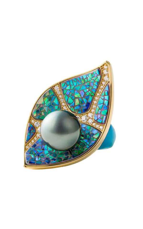 JIAHN Best In Pearls: 18k Yellow Gold Noire Ring