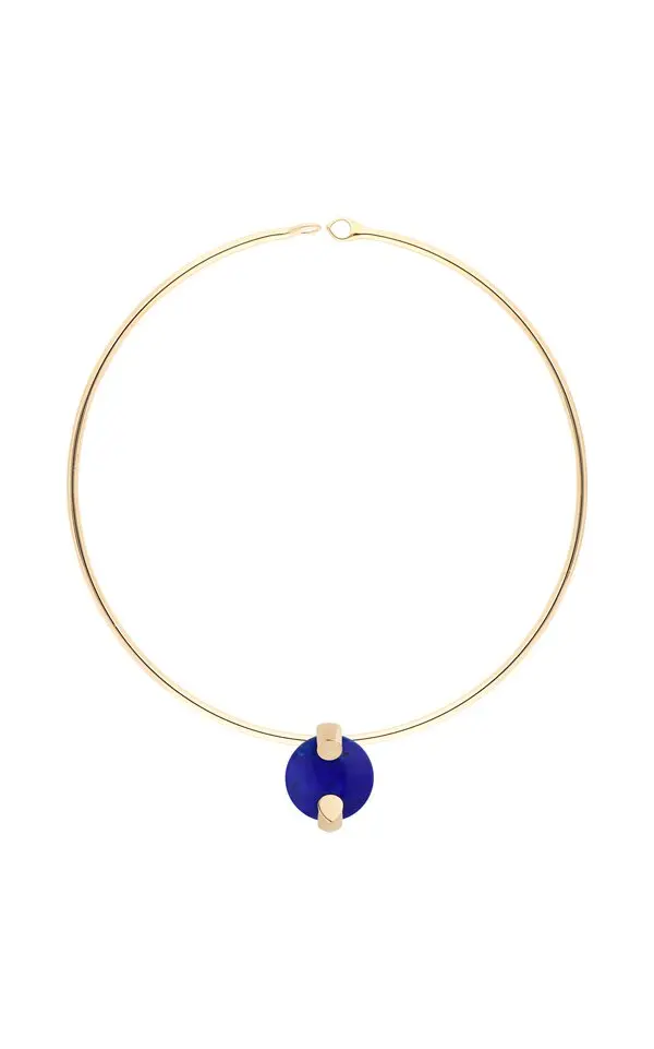 TABAYER 18k Yellow Gold Signet Choker - Blue