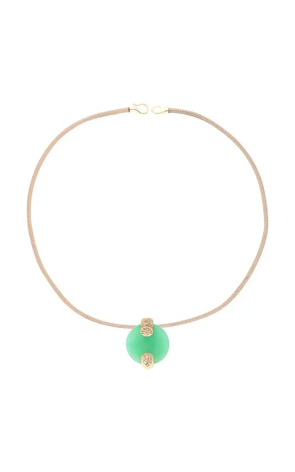TABAYER 18k Yellow Gold Signet Choker - Green