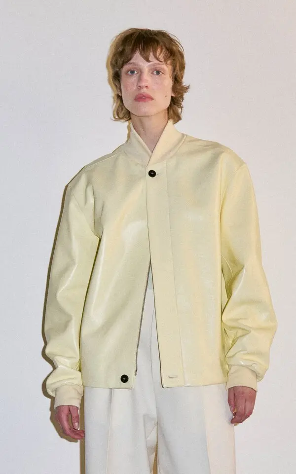 DARKPARK Sean Leather Slim Bomber Jacket