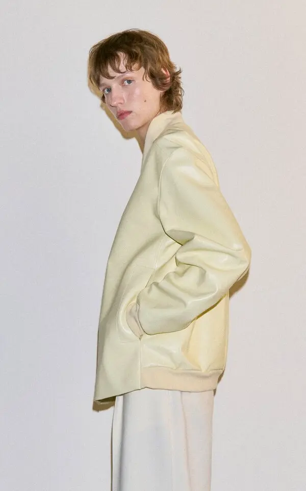 DARKPARK Sean Leather Slim Bomber Jacket