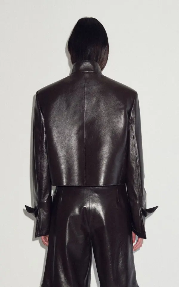 DARKPARK Maxime Leather Cropped Blazer