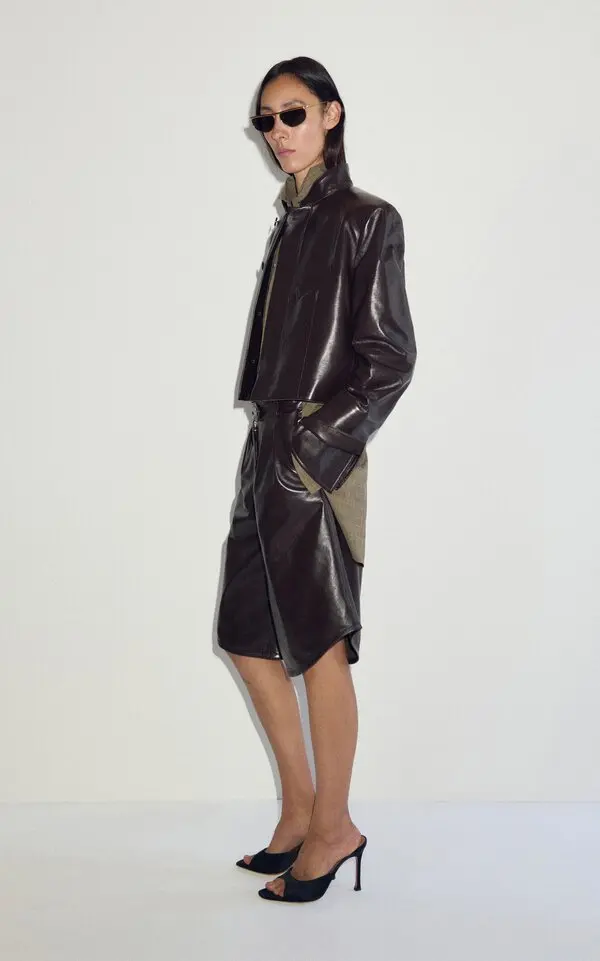 DARKPARK Maxime Leather Cropped Blazer