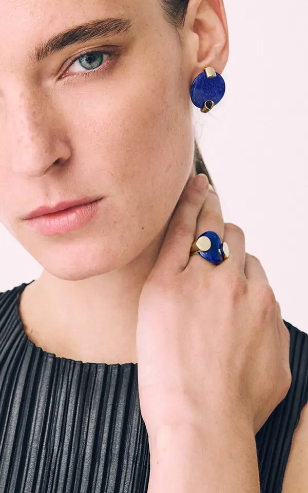 TABAYER 18k Yellow Gold Stone Earrings