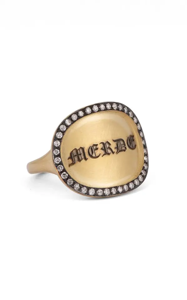 SYLVA & CIE 18k Yellow "merde" Ring With Diamonds
