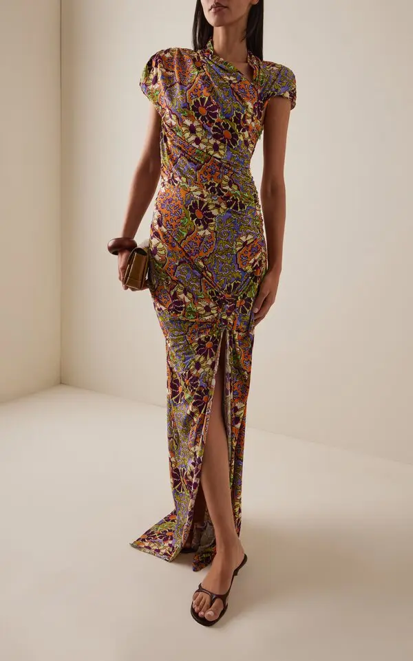 ALEMAIS Johanna Floral Crepe Maxi Dress