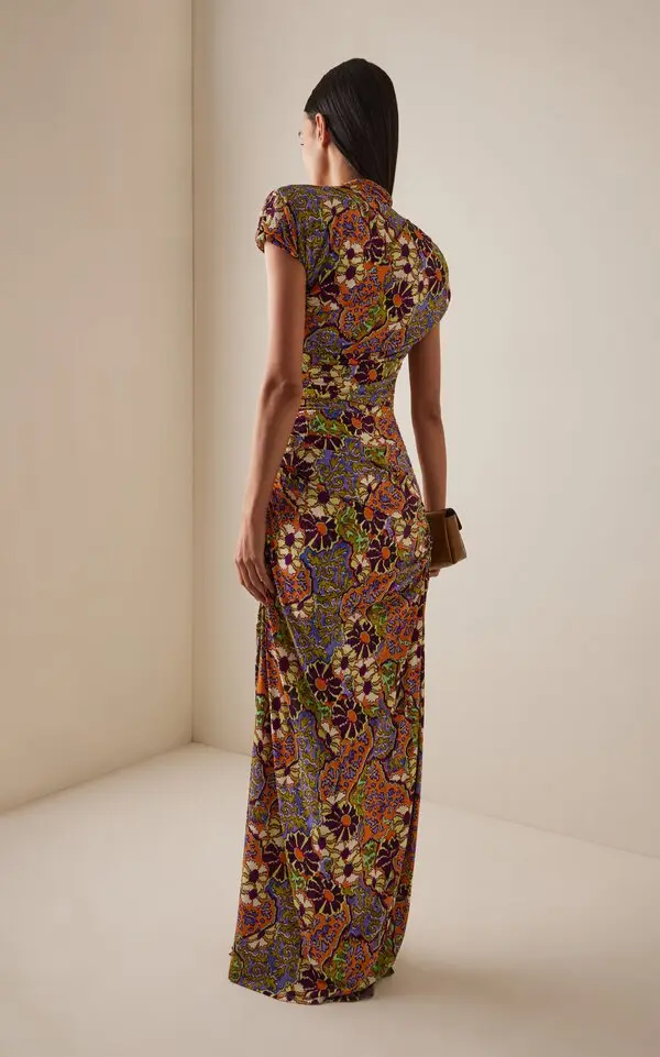 ALEMAIS Johanna Floral Crepe Maxi Dress