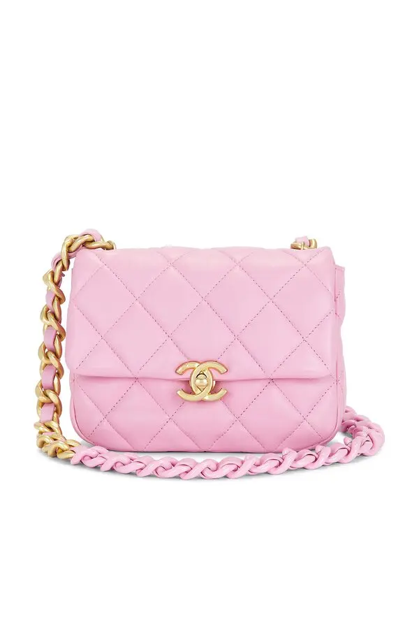 Chanel Lambskin Mini Lacquered Chain Flap Bag