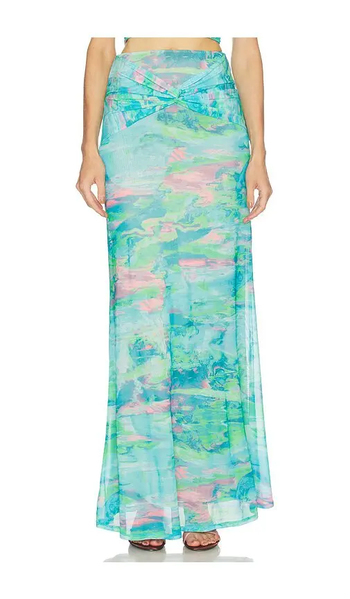 AFRM Maxi Skirt With Knot Detail - Teal